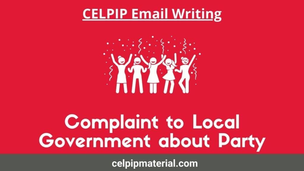CELPIP Writing an Email - Complaint to Local Government